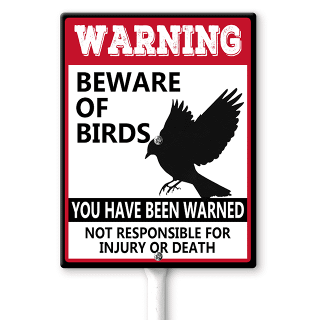 Ymaotrade Beware of Bird Yard Sign with Stakes 8×12in, Sturdy Aluminum ...