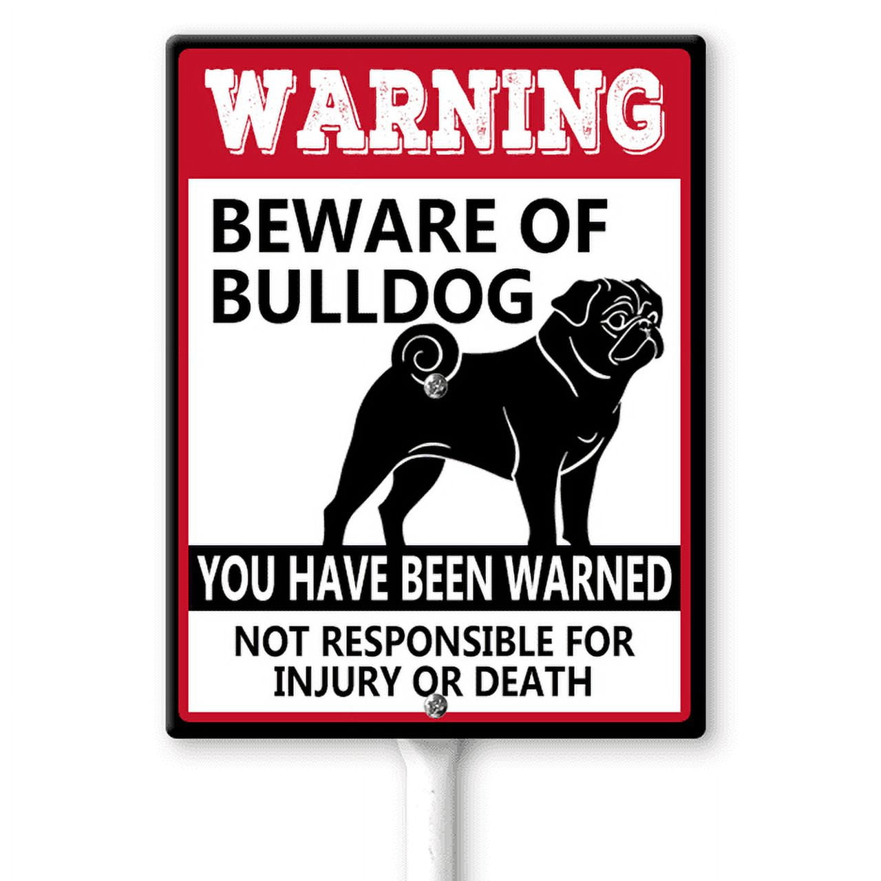 Ymaotrade Beware of Bulldog Yard Sign with Stakes 7×8.8in, Sturdy ...