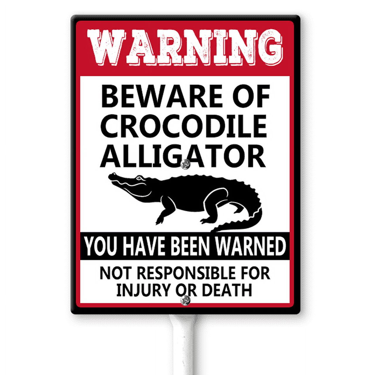 Ymaotrade Beware of Crocodile Yard Sign with Stakes 8×12in, Sturdy ...