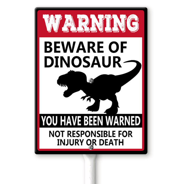 Ymaotrade Beware of Dinosaurss Yard Sign with Stakes 8×12in, Sturdy ...