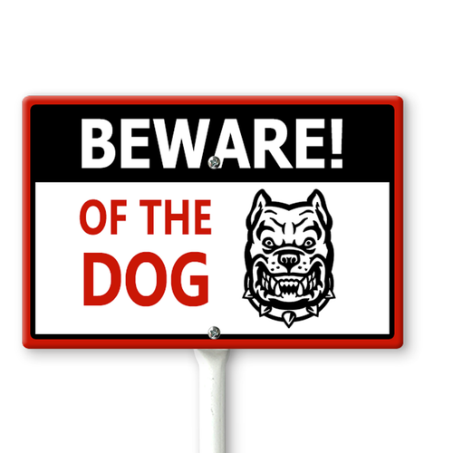 Ymaotrade Beware! Of The Dog Sign for Yard with Stake 12×8in, Sturdy ...
