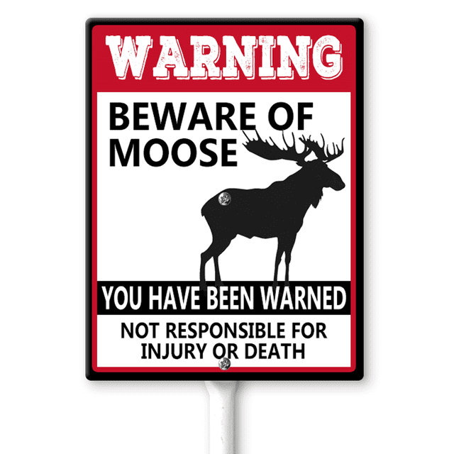 Ymaotrade Beware of Moose Yard Sign with Stakes 7×8.8in, Sturdy ...