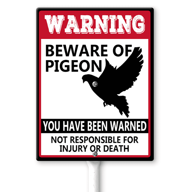 Ymaotrade Beware of Pigeon Yard Sign with Stakes 8×12in, Sturdy ...