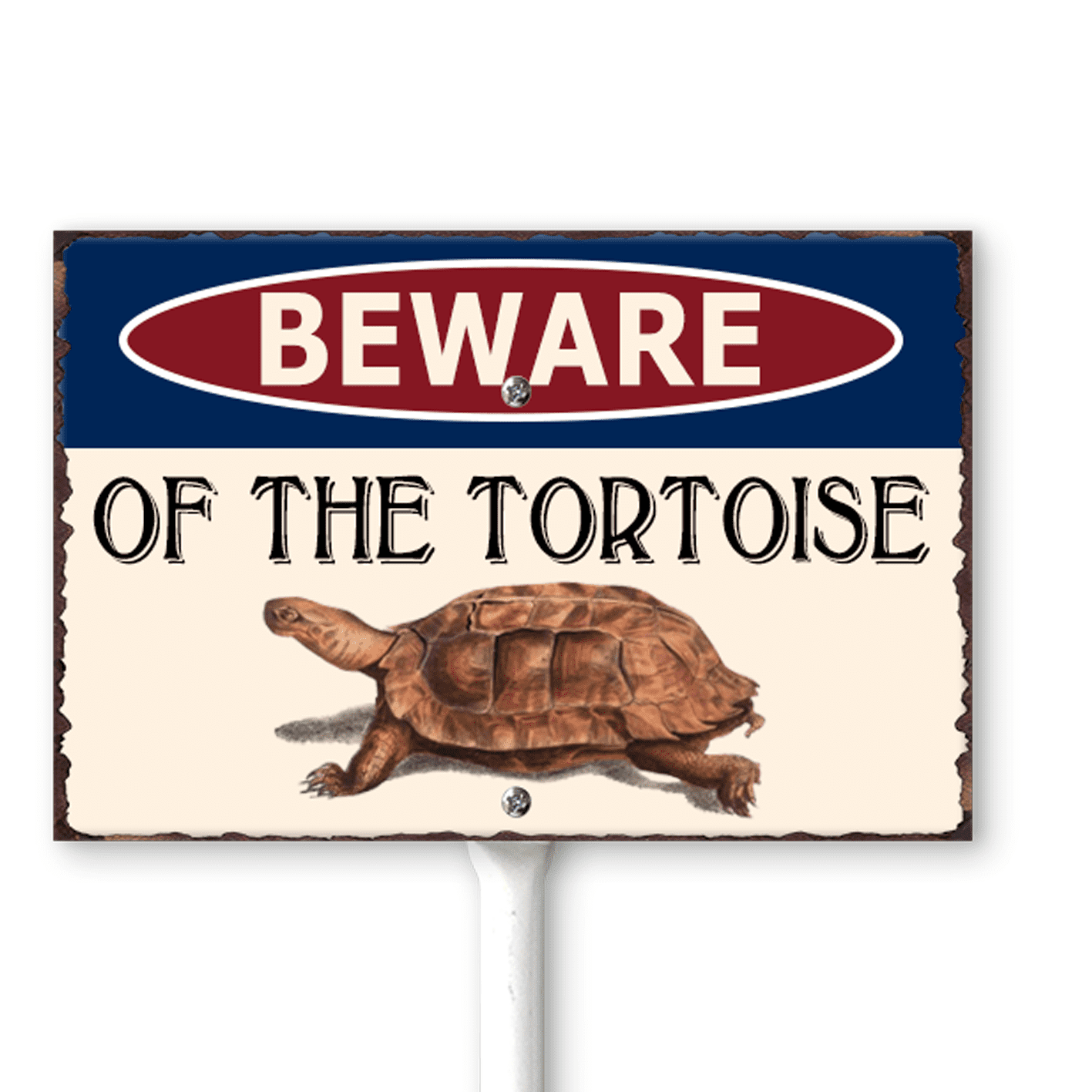 Ymaotrade Beware of the Tortoise Yard Sign with Stakes 12×8in, Sturdy Aluminum Yard Signs Rust ...