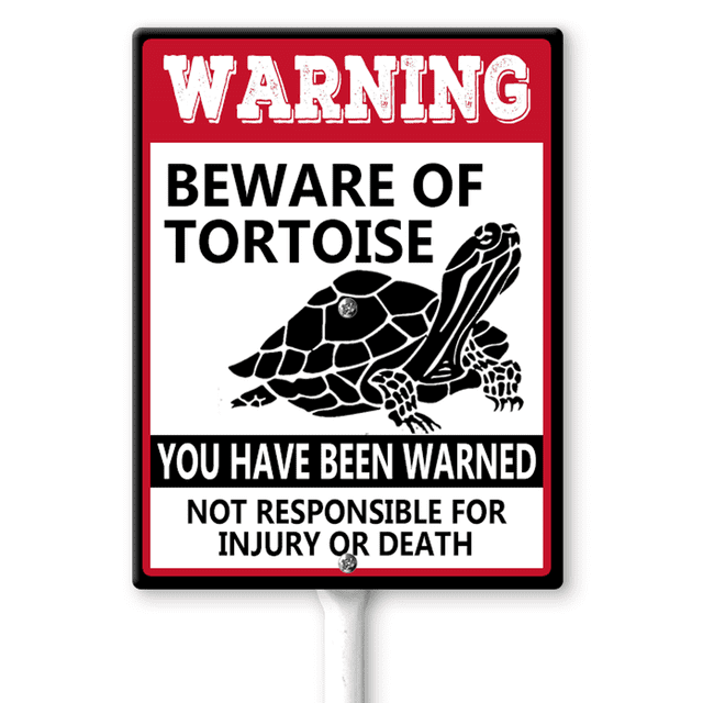 Ymaotrade Beware of Tortoise Yard Sign with Stakes 4.6×6in, Sturdy ...