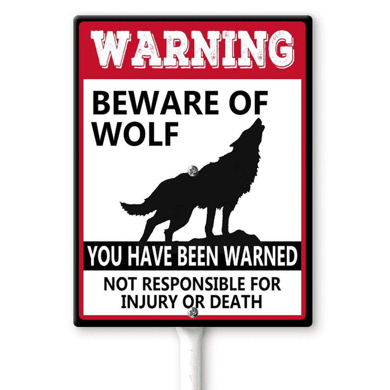 Ymaotrade Beware of Wolf Yard Sign with Stakes 7×8.8in, Sturdy Aluminum ...