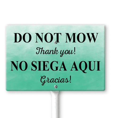 Ymaotrade Bilingual Do Not Mow, NO SIEGA AQUI Yard Sign with Stakes ...