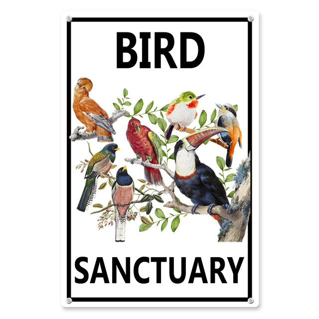 Ymaotrade Bird Sanctuary Aluminum Sign 12×16in, Sturdy Aluminum Signs ...
