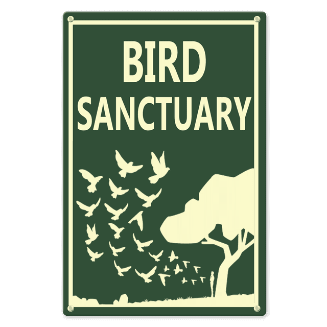 Ymaotrade Bird Sanctuary Aluminum Sign 5×8in, Sturdy Aluminum Signs ...
