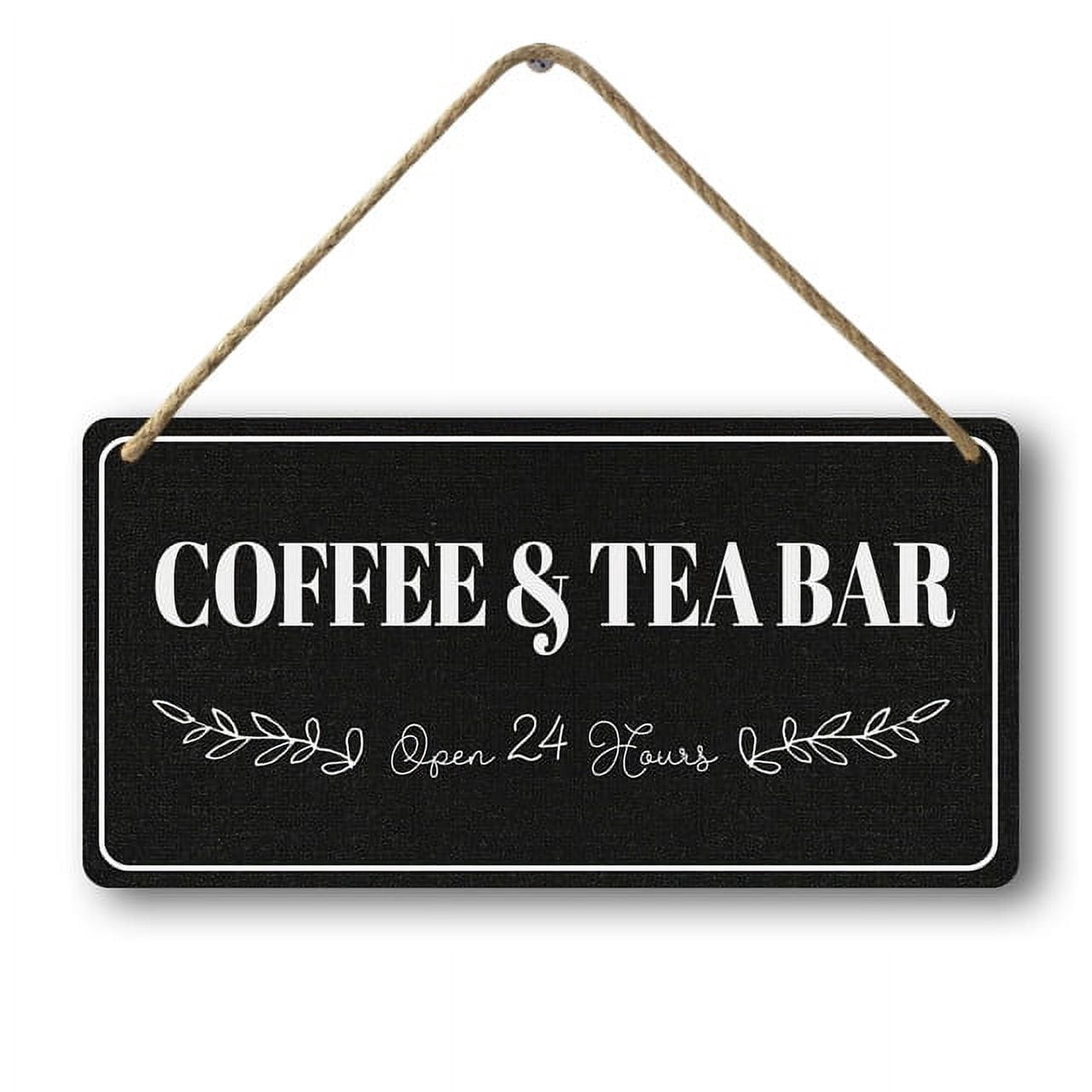 Ymaotrade Black Coffee and Tea Bar Wall Art Sign Decor Retro Wood ...