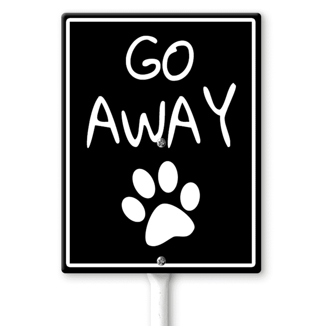 Ymaotrade Black Go Away Yard Sign with Stakes 7×8.8in, Sturdy Aluminum ...