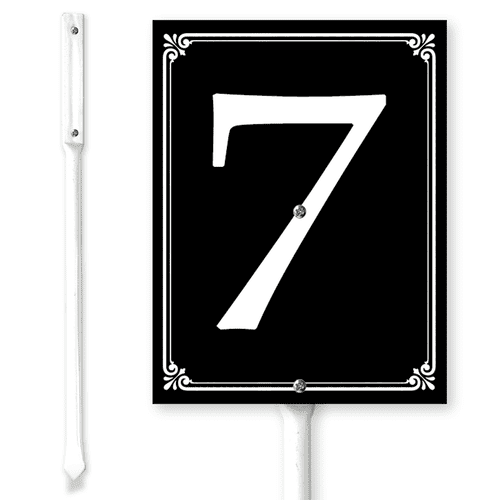 Ymaotrade Black Number 7 Sign, House Number Address Sign with Stakes 8× ...