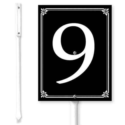 Ymaotrade Black Number 9 Sign, House Number Address Sign with Stakes 7× ...