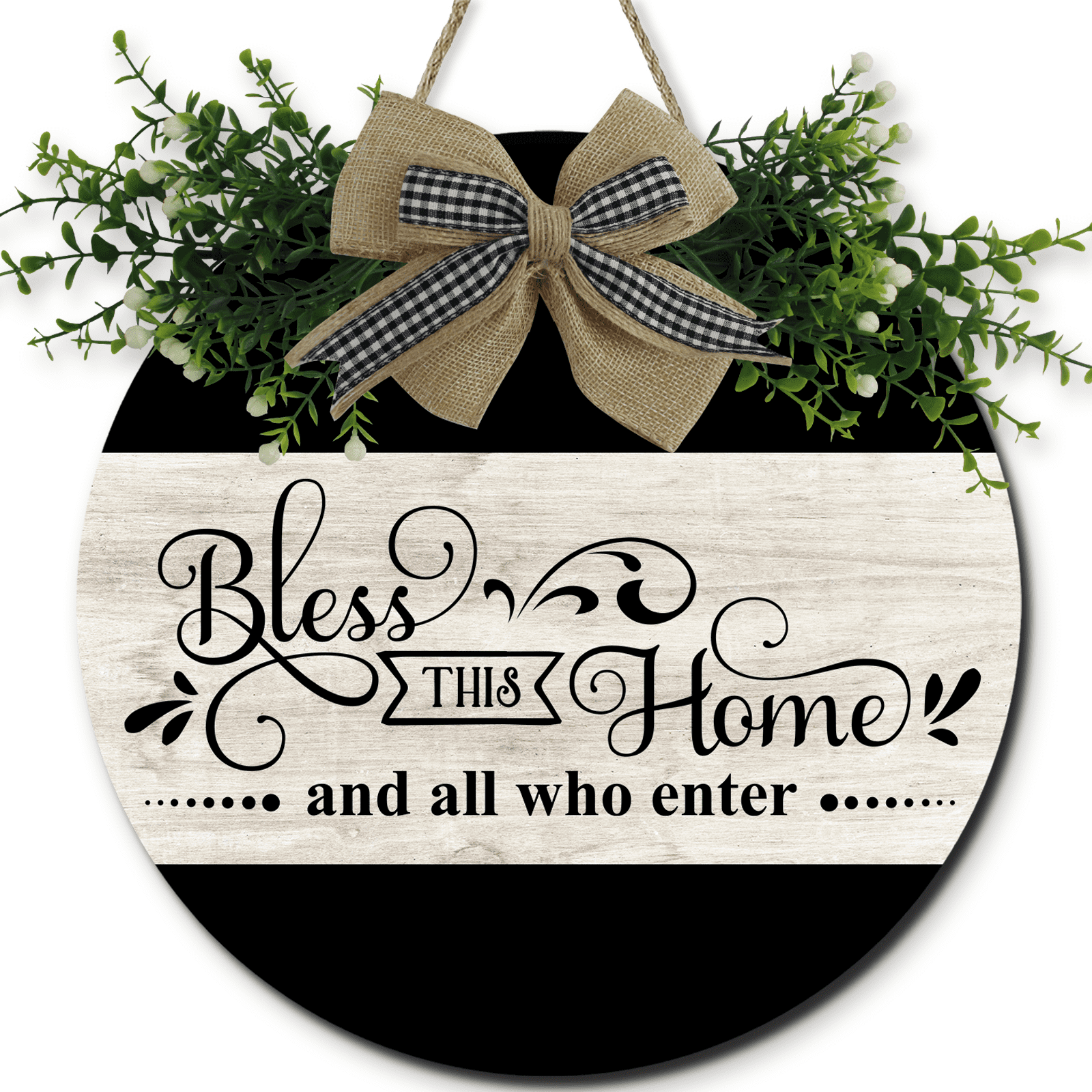 Ymaotrade Bless This Home and All Who Enter Decorations Signs for Farmhouse Wall 11in, Wooden ...