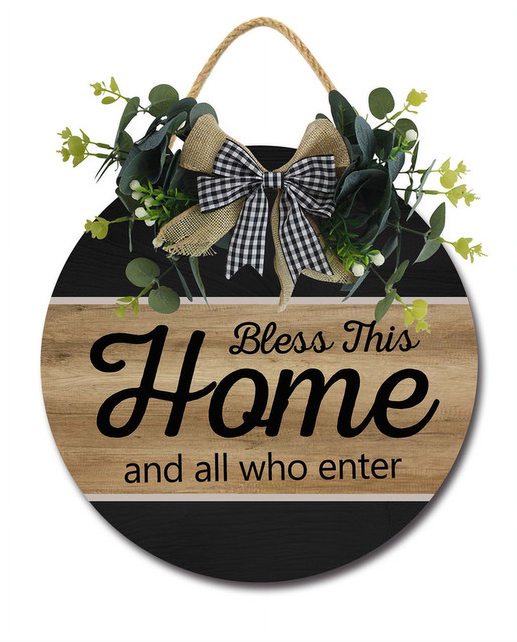 Ymaotrade Bless This Home and All who Enter Sign 11In Home Kitchen Sign,Funny Wreaths Hanging ...