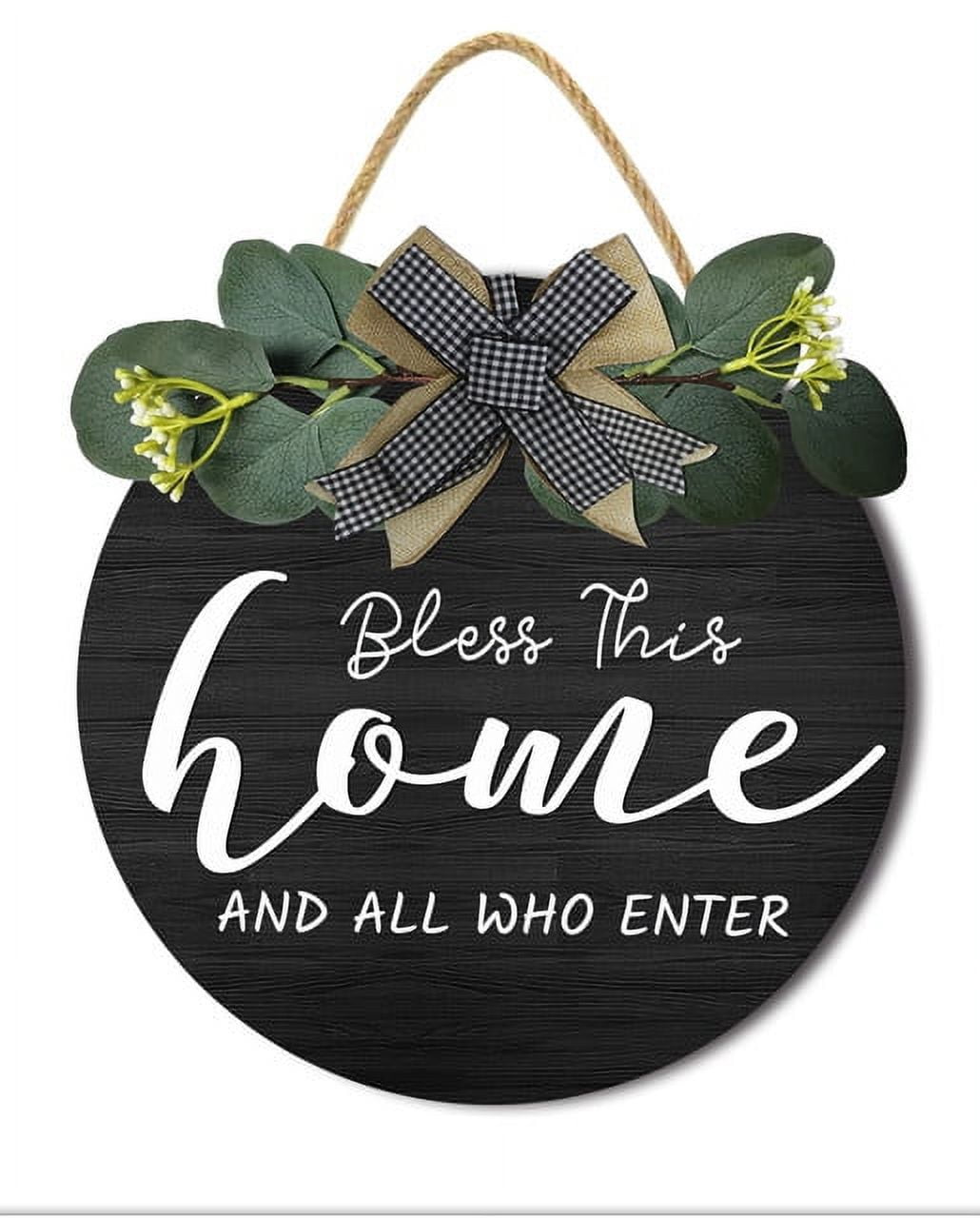 Ymaotrade Bless This Home and All Who Enter Sign for Front Door Wooden ...