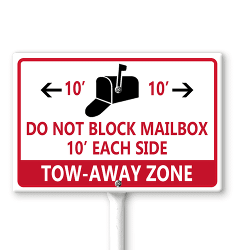 Ymaotrade Do Not Block Mailbox 10 Feet Each Side Tow Away Zone No ...