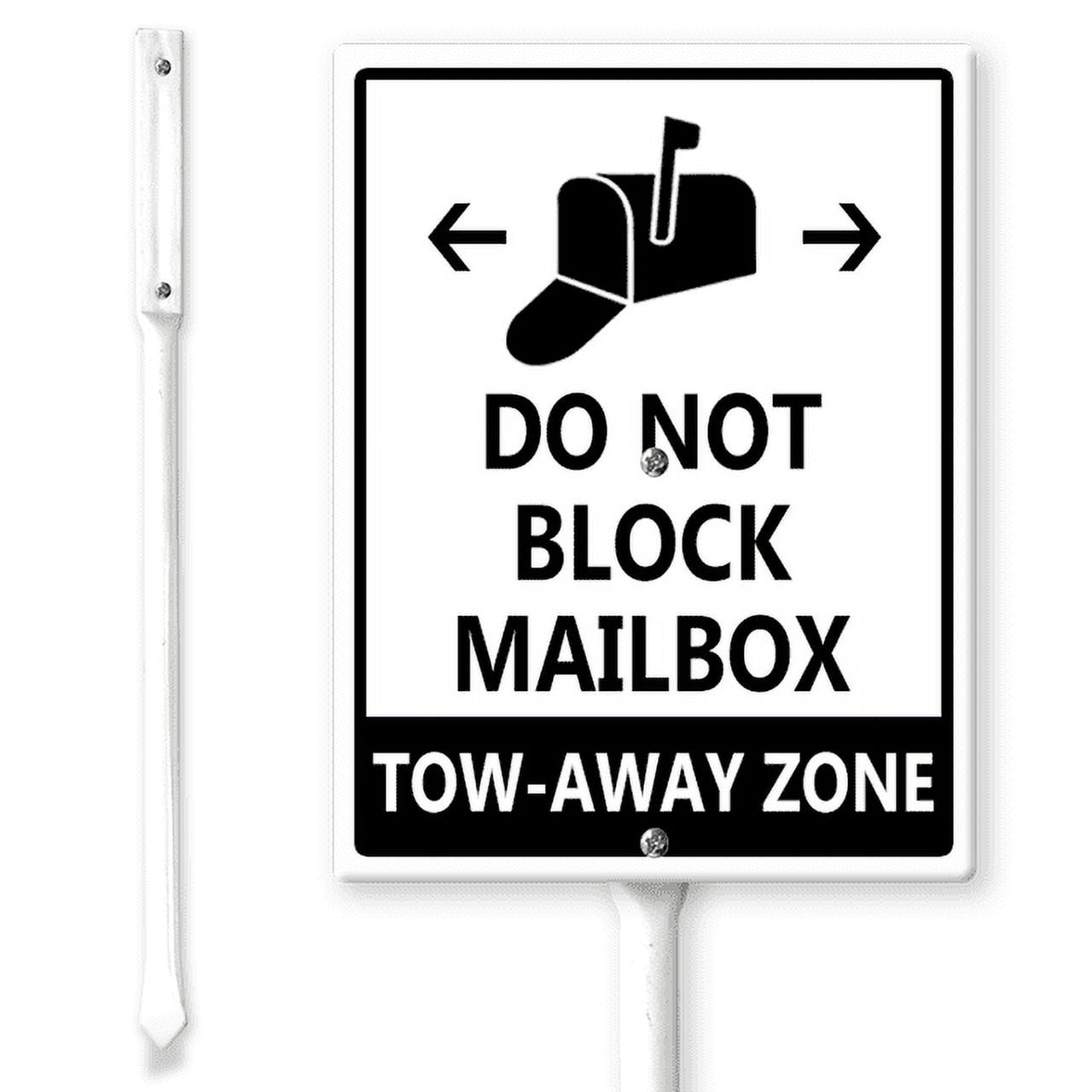 Ymaotrade Do Not Block Mailbox Tow Away Zone Yard Sign with Stakes 7×8 ...