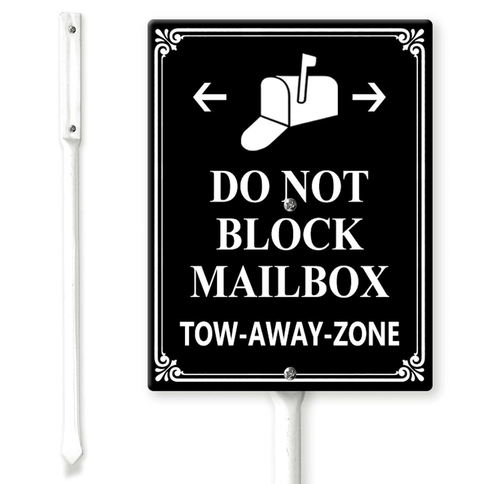 Ymaotrade Do Not Block Mailbox Tow Away Zone Yard Sign with Stakes 8× ...
