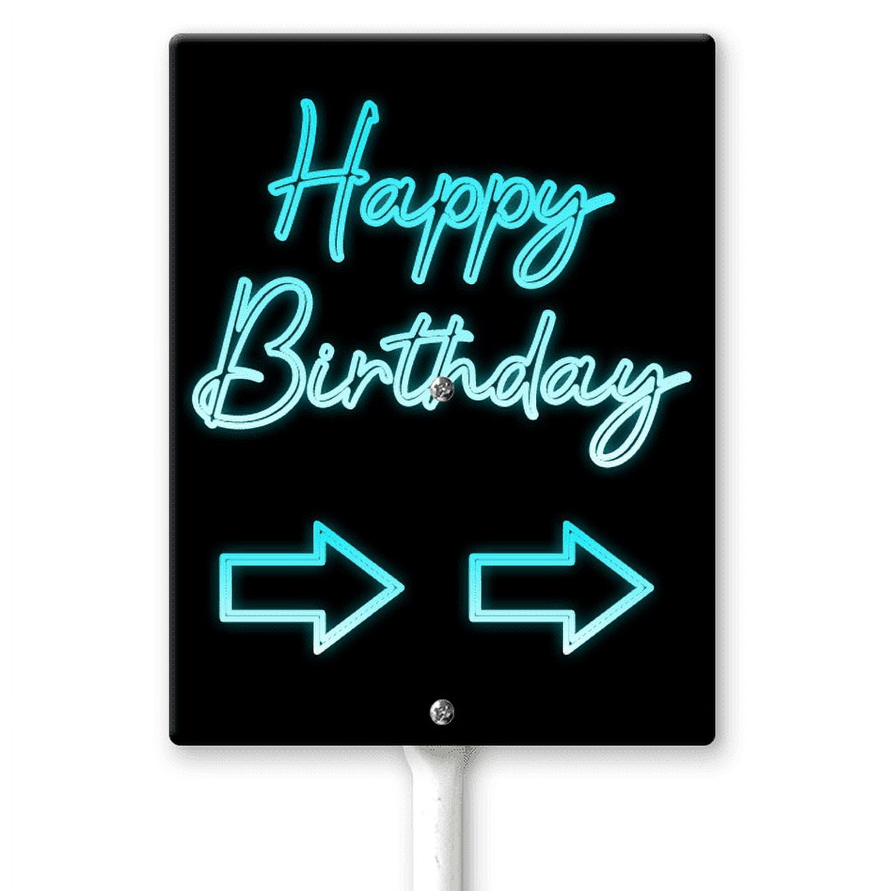 Ymaotrade Blue Happy Birthday Directional Right Arrow Yard Sign with ...