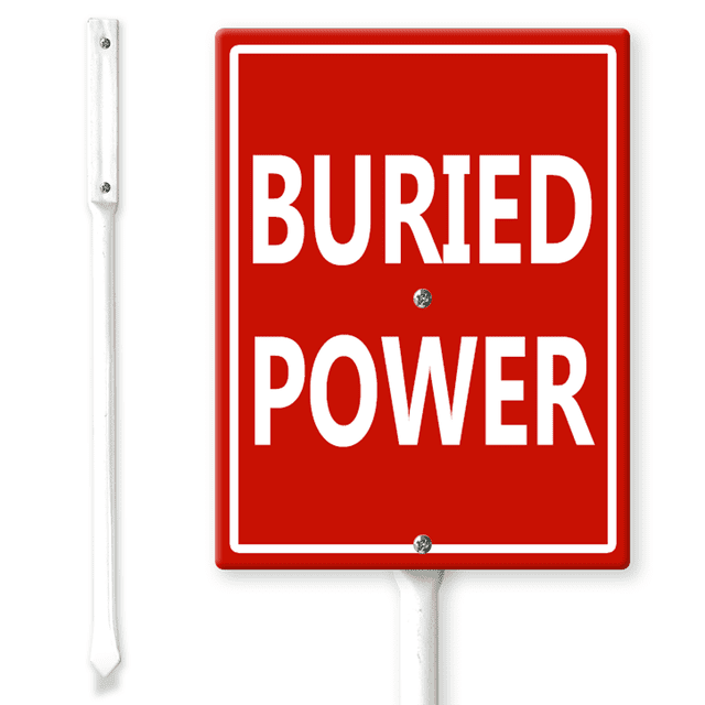 Ymaotrade Buried Power Yard Sign with Stakes 7in×8.8in,, Sturdy ...
