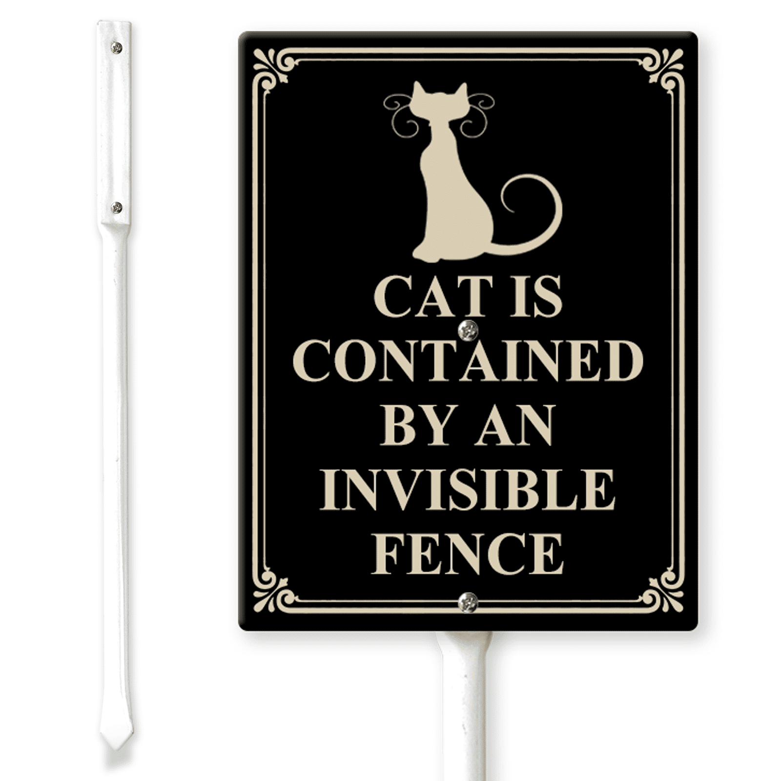 Ymaotrade Cat Is Contained By An Invisible Fence Yard Sign with Stakes ...