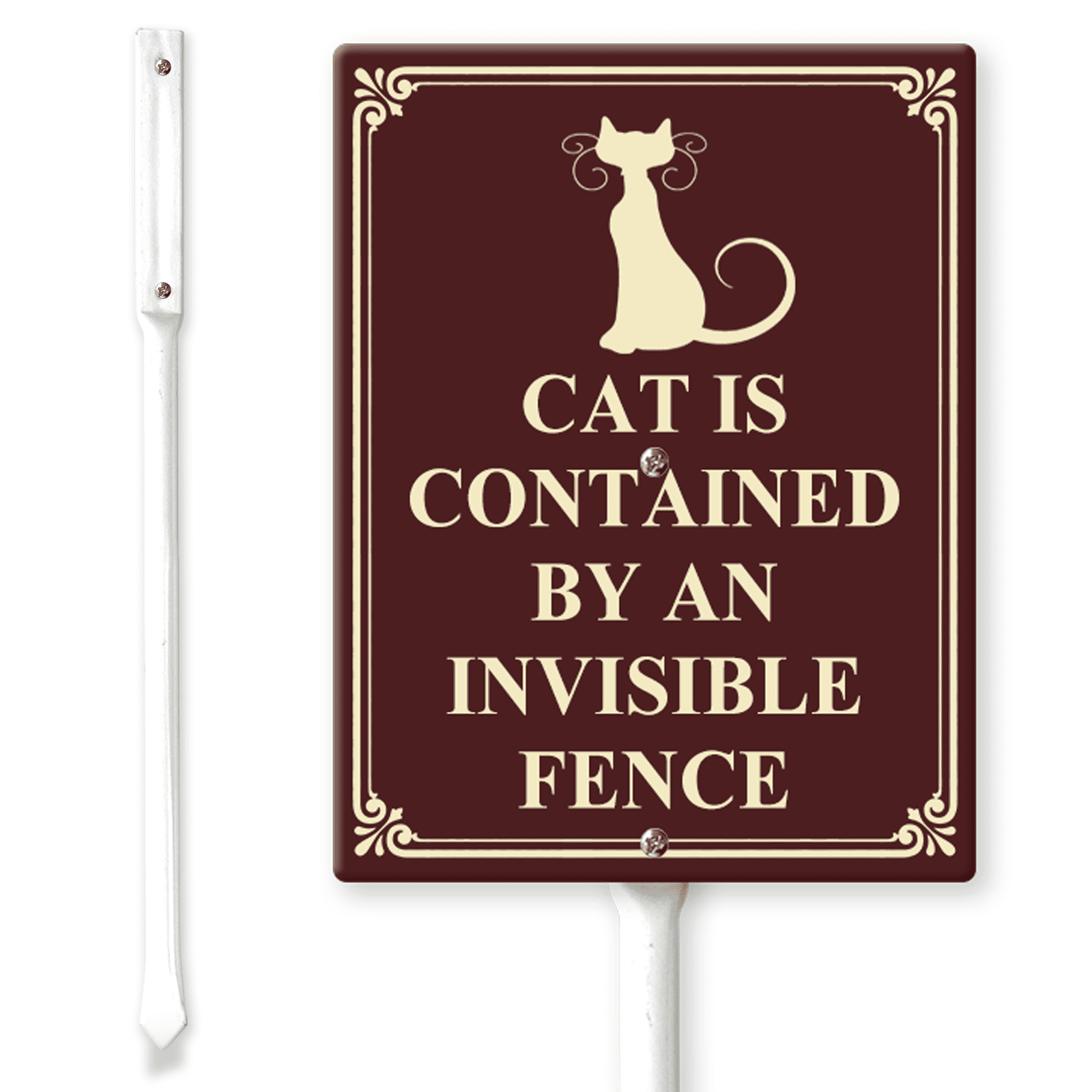 Ymaotrade Cat Is Contained By An Invisible Fence Yard Sign with Stakes ...