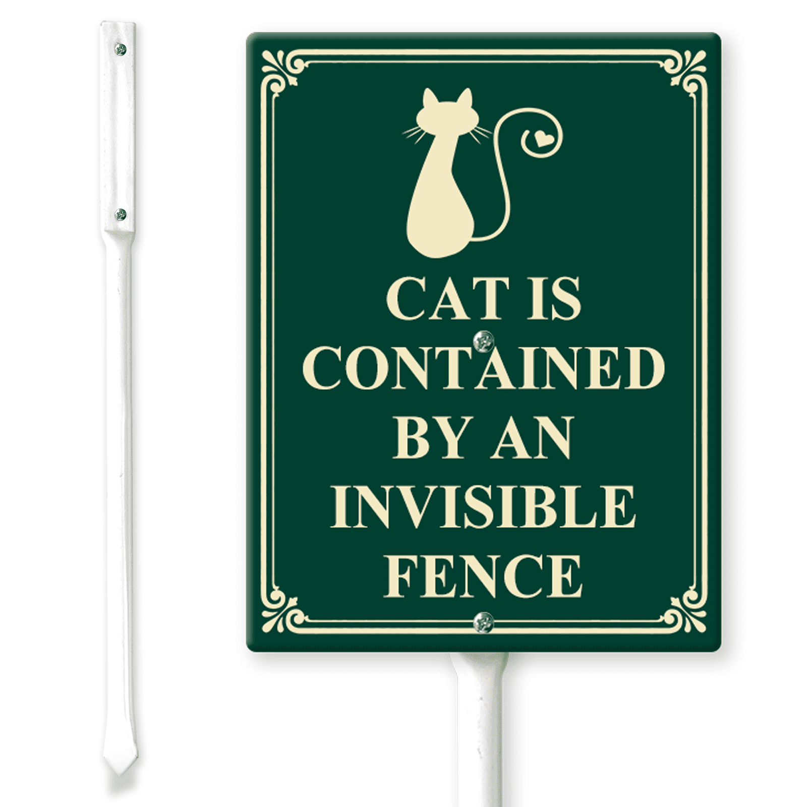 Ymaotrade Cat Is Contained By An Invisible Fence Yard Sign with Stakes ...