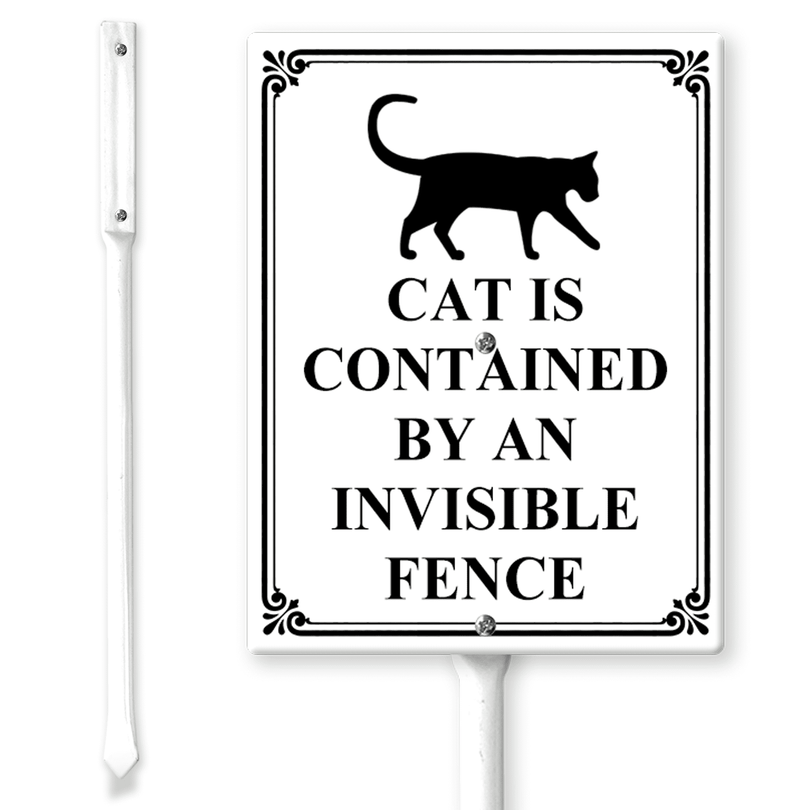 Ymaotrade Cat Is Contained By An Invisible Fence Yard Sign with Stakes ...