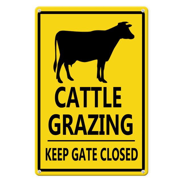 Ymaotrade Cattle Grazing Keep Gate Closed Aluminium Sign 5×8in, Sturdy ...