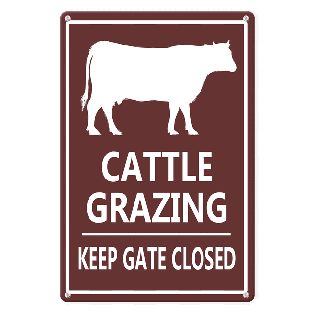 Ymaotrade Cattle Grazing Keep Gate Closed Aluminium Sign 5×8in, Sturdy ...