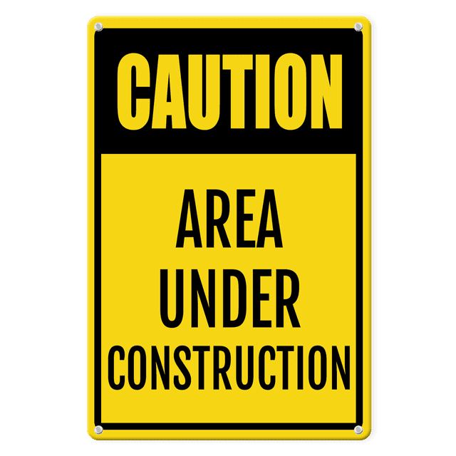 Ymaotrade Caution - Area Under Construction Aluminium Sign 12×16in ...