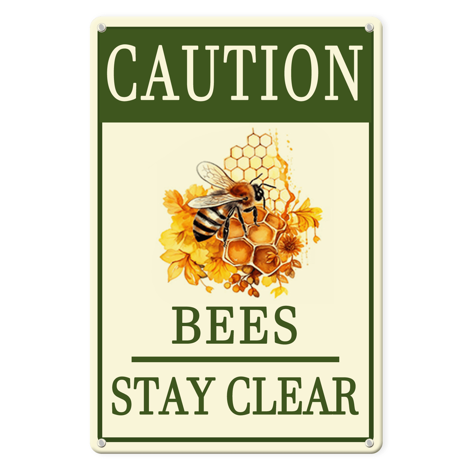 Ymaotrade Caution Bees Stay Clear Aluminium Sign 5×8in, Sturdy Aluminum ...