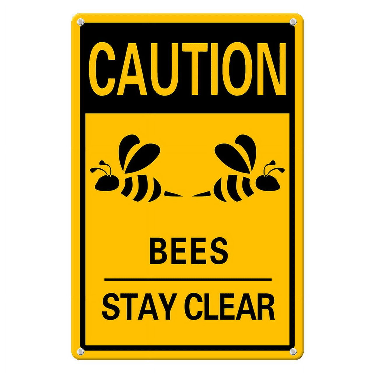 Ymaotrade Caution Bees Stay Clear Aluminium Sign, Sturdy Aluminum Sign ...