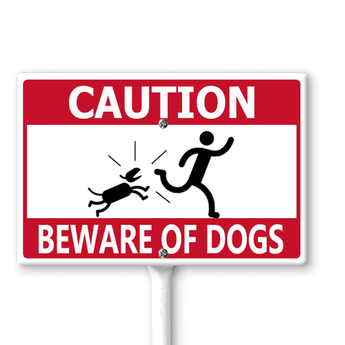 Ymaotrade Caution Beware of Dog Sign for Yard with Stake 12×8in, Sturdy ...