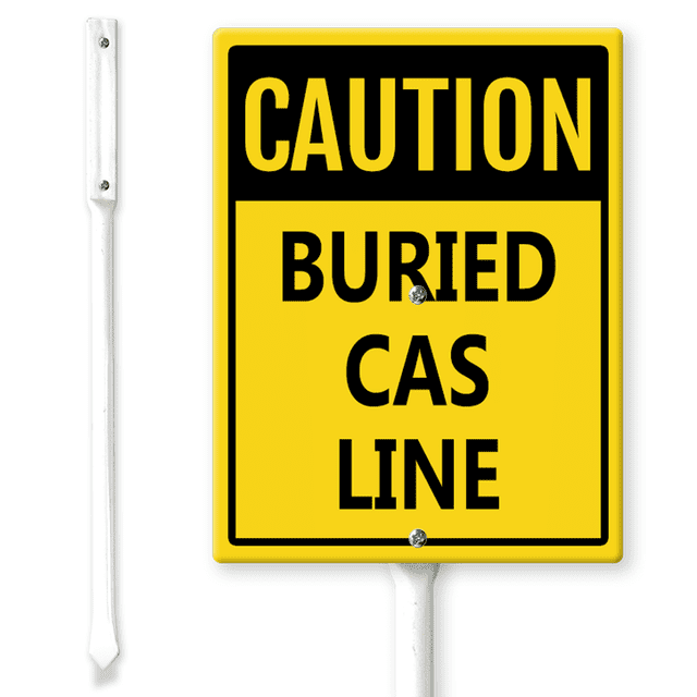 Ymaotrade Caution - Buried Gas Line Yard Sign with Stakes 7in×8.8in ...