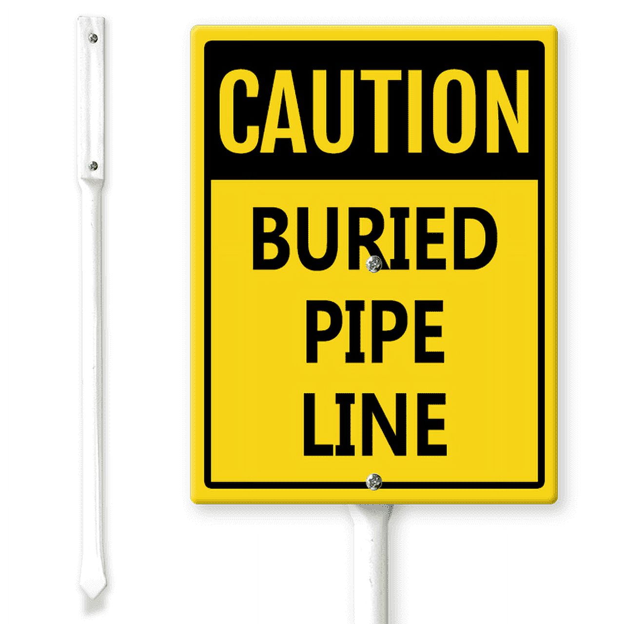 Ymaotrade Caution Buried Pipe LINE Yard Sign with Stakes 4.6in×6in ...