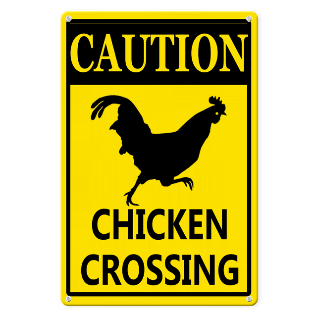 Ymaotrade Caution - Chicken Crossing Aluminium Sign 8×12in, Chicken ...