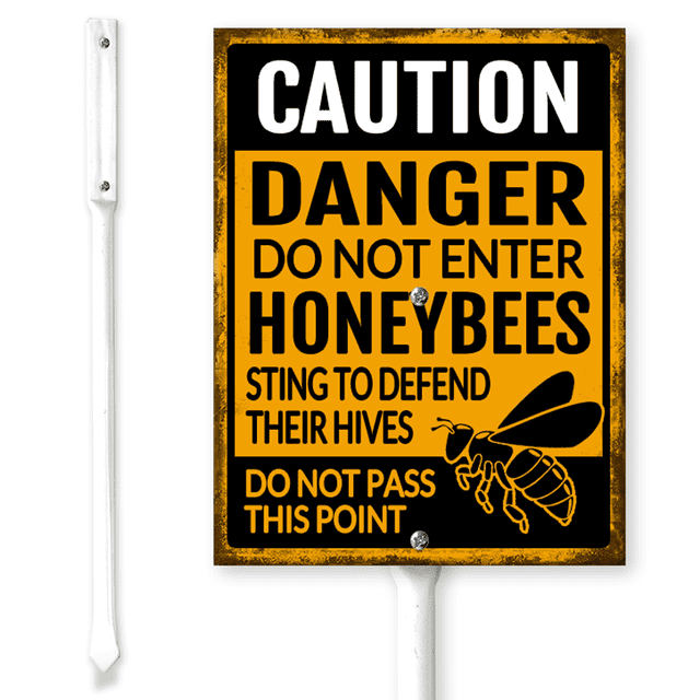Ymaotrade Caution Danger Do Not Enter Honeybees Yard Sign with Stakes 4 ...