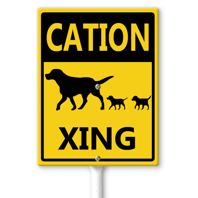 Ymaotrade Caution Dog Xing Yard Sign with Stakes 7in×8.8in, Sturdy ...