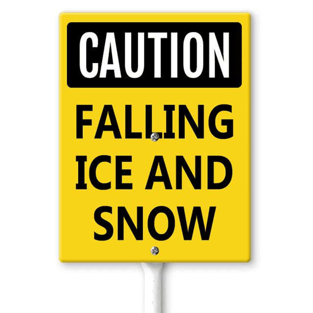 Ymaotrade Caution - Falling Ice And Snow Yard Sign with Stakes 8×12in ...