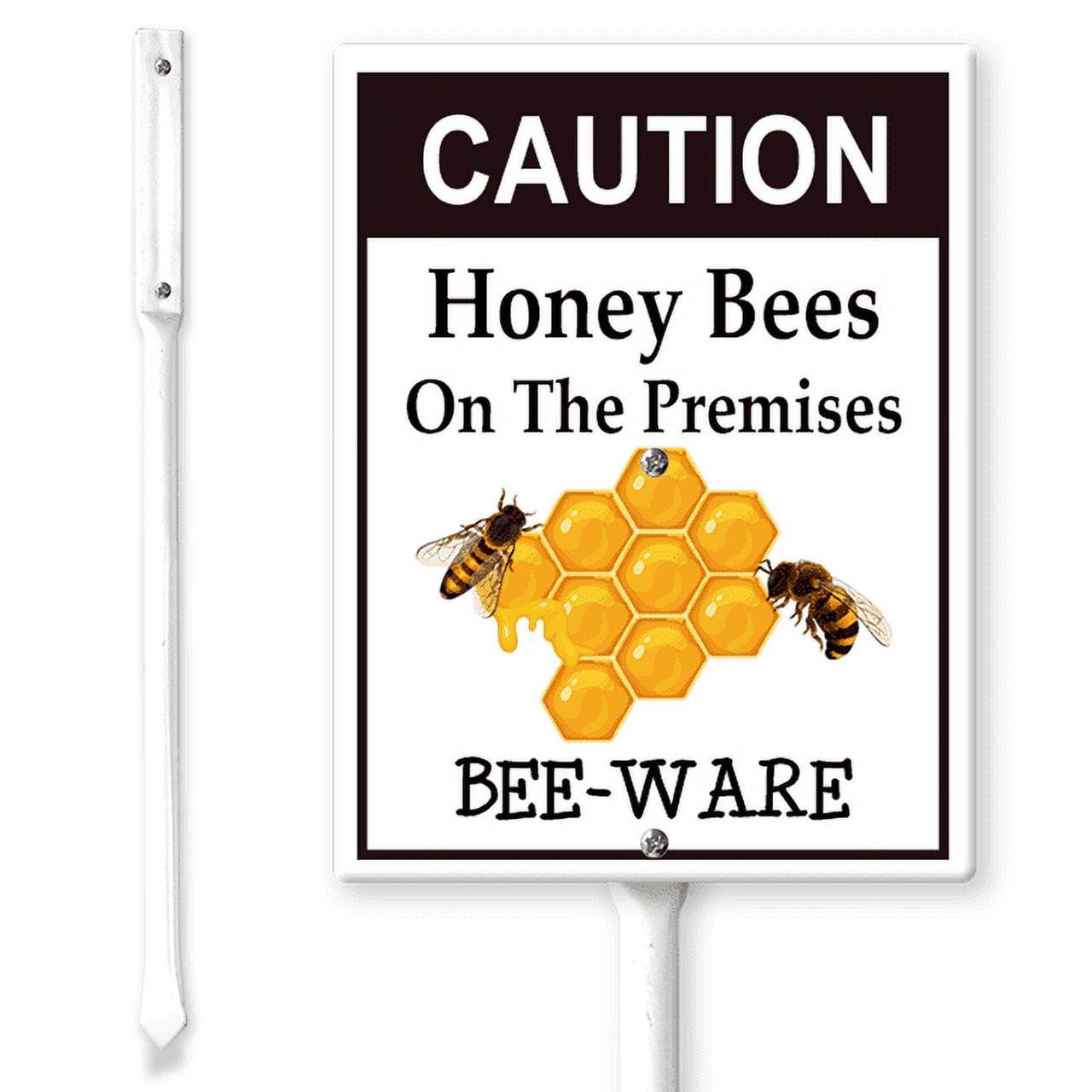 Ymaotrade Caution - Honey Bees On The Paremises Bee Ware Yard Sign with Stakes 7×8.8in, Sturdy ...