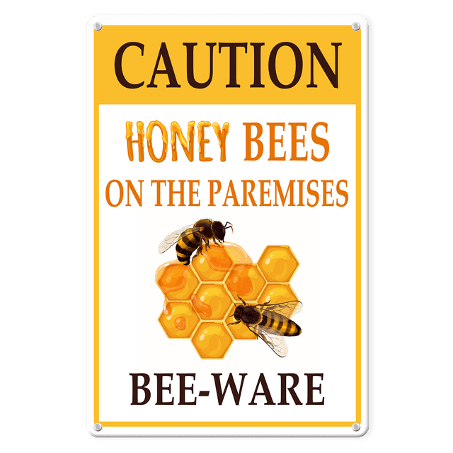 Ymaotrade Caution - Honeybees On The Paremises Bee Ware Aluminium Sign ...
