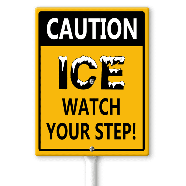 Ymaotrade Caution - Ice, Watch Your Step! Yard Sign with Stakes 7×8.8in ...