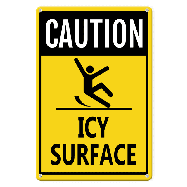 Ymaotrade Caution - Icy Surface Aluminium/metal Sign 8×12in, Sturdy ...