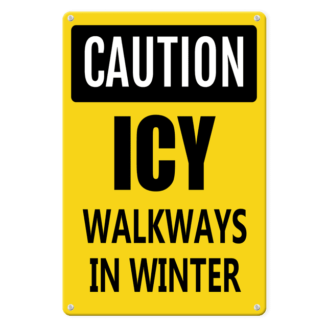 Ymaotrade Caution - Icy Walkways In Winter Aluminium/metal Sign 8×12in ...