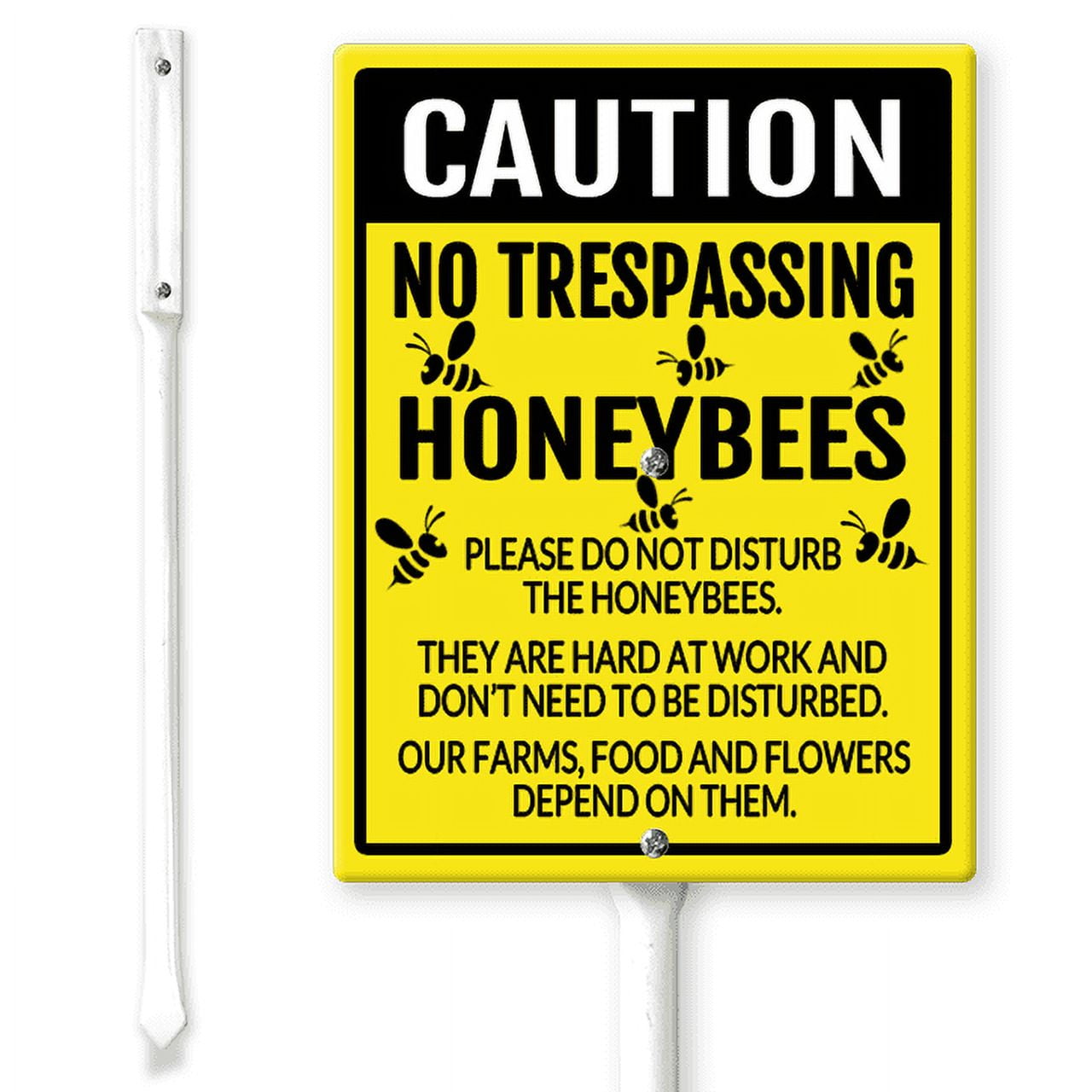 Ymaotrade Caution - No Trespassing, Honeybees Yard Sign with Stakes 4.6 ...