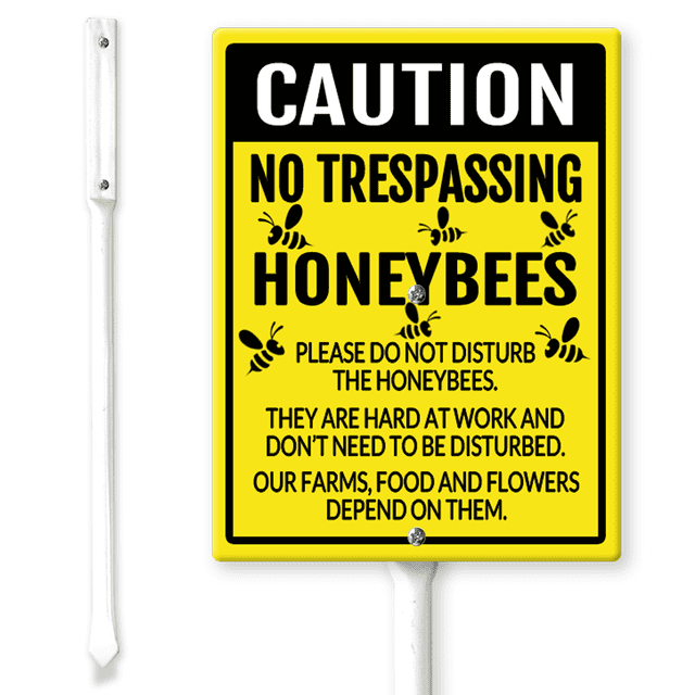 Ymaotrade Caution - No Trespassing, Honeybees Yard Sign with Stakes 8× ...