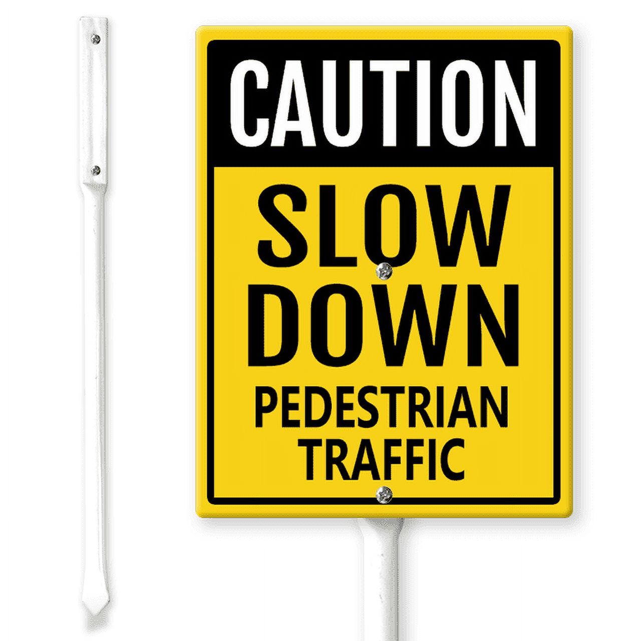 Ymaotrade Caution Slow Down, Pedestrian Traffic Yard Sign with Stakes 8 ...