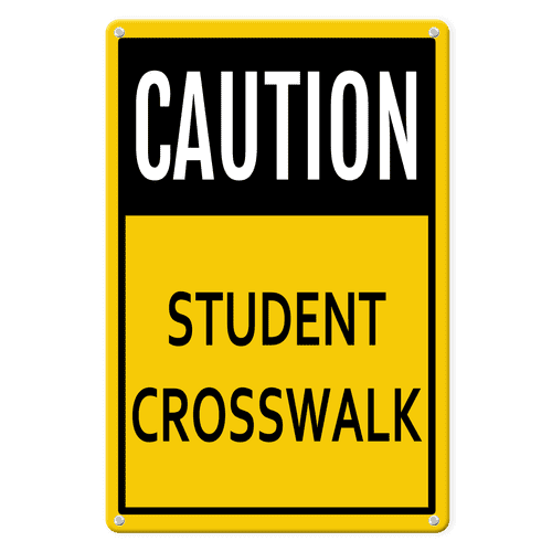 Ymaotrade Caution Student Crosswalk Aluminium Sign 12×16in, Sturdy ...